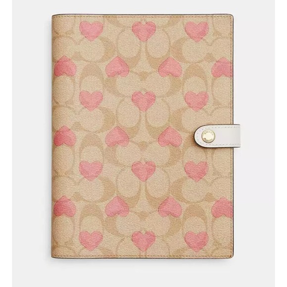 Coach | Office | Coach Notebook In Signature Canvas With Heart Print ...